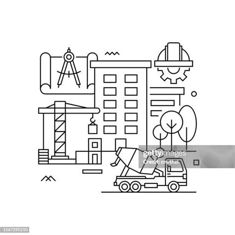 Construction Crane Line Art Photos And Premium High Res Pictures Getty Images