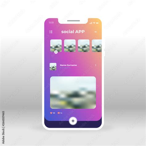 Purple Liquid Background Social App UI UX GUI Screen For Mobile Apps Design Modern Responsive