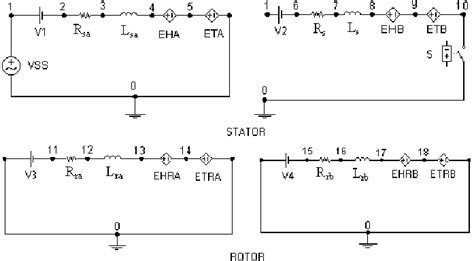 Pspice Model For The Split Phase Induction Motor In Time Domain Download Scientific Diagram