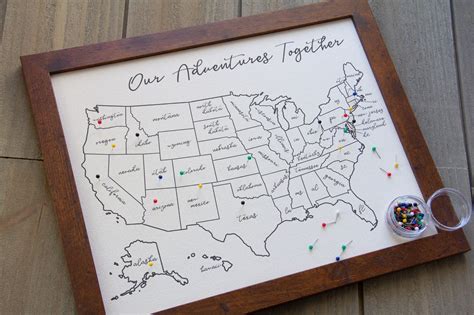 DIY Kit Push Pin Map Make Your Own Push Pin Map Custom Map Etsy