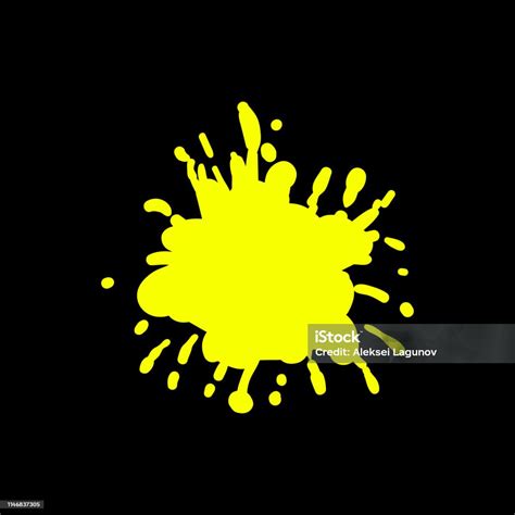 벡터 노란색 페인트 스플래시 검은 배경에 고립 빈 튄 밝은 다채로운 그림 0명에 대한 스톡 벡터 아트 및 기타 이미지 0명 노랑 모양 Istock