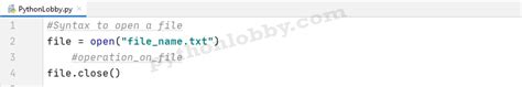Open And Create File In File Handling In Python Programming