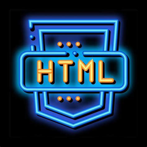 Coding Language Html System Neon Glow Icon Illustration 19478532 Vector