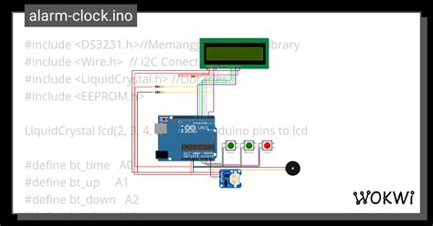 Alarm Clock Ino Wokwi ESP32 STM32 Arduino Simulator