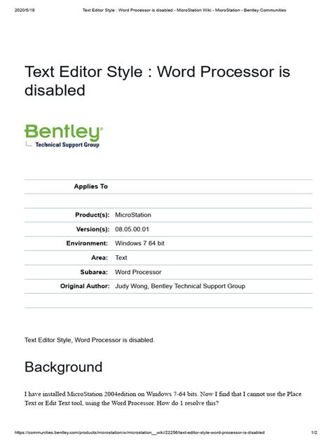 text editor style word processor is disabled microstation wiki