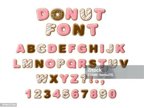도넛 장식 글꼴 유약된 달콤한 편지와 숫자 귀여운 디자인입니다 3 차원 일러스트 레이 션 사탕에 대한 스톡 사진 및 기타 이미지 사탕 컴퓨터 글자 쿠키 Istock