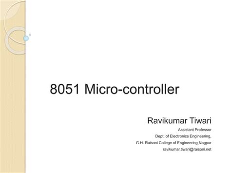 8051 Microcontroller Pptx