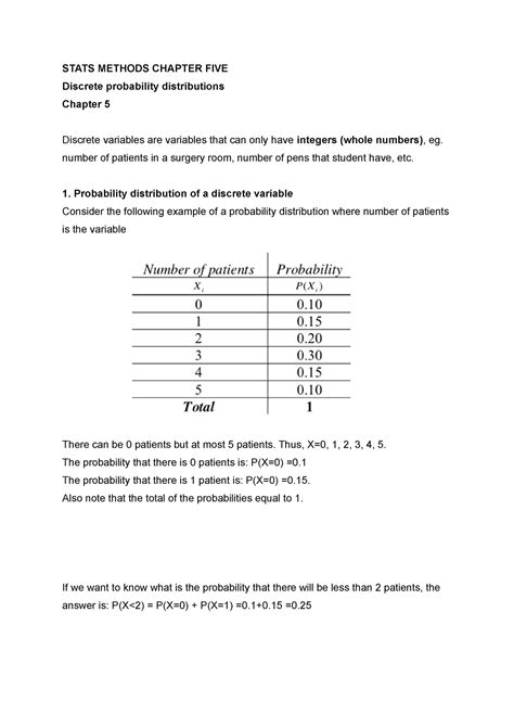 Stats Methods Chapter FIVE STATS METHODS CHAPTER FIVE Discrete Probability Distributions