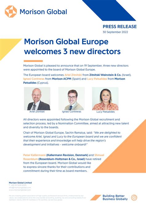 📢 Morison Patsalides Limited Is Pleased To Announce The Appointment Of Its Partner Ms Lucy