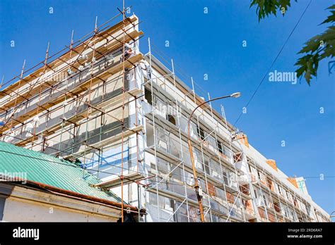 View On Unfinished Residential Edifice Installation Of Styrofoam Heat Insulation Material On