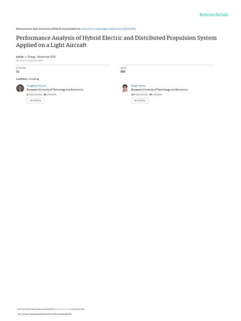 Performance Analysis Of Hybrid Electric And Distributed Propulsion System Applied On A Light