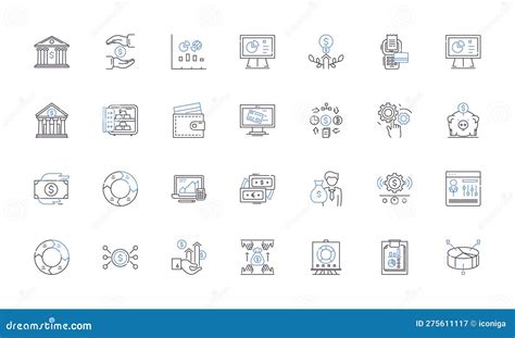 Budgeting Line Icons Collection Finance Planning Saving Expenses Income Cashflow Budget