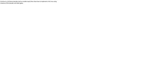 solved construct a 1×2 binary decoder w o an enable input
