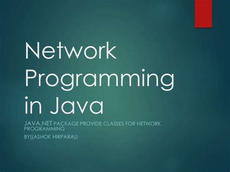 Advance Java Network Programming Ppt
