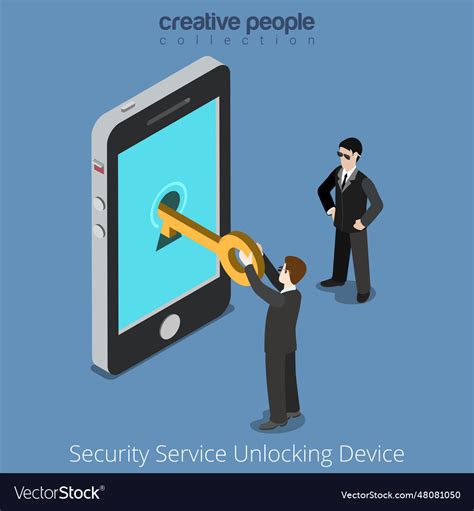 security service unlocking device special agents vector image