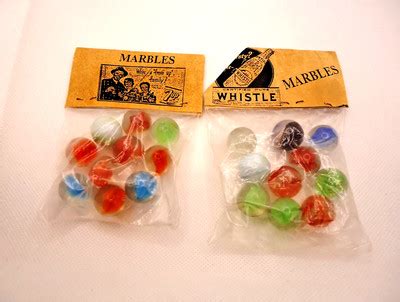 Vintage Lots Of 7 Up And Whistle Marble Packs Total Of 10 Ea Marbles