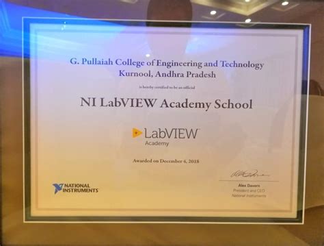 Vamsi Krishna On Linkedin Gpcet Is Certified To Be Official Ni Labview