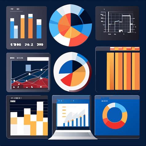 비즈니스 Ui 관리 패널 또는 관리 대시보드 Ui 디자인 또는 요소 컬렉션 대시보드 템플릿 프리미엄 벡터