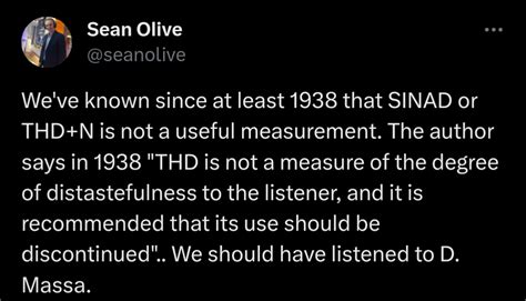 We Need To Move On And Use Distortion Measurements That Are