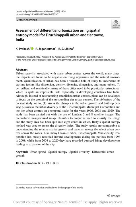 assessment of differential urbanization using spatial entropy model for