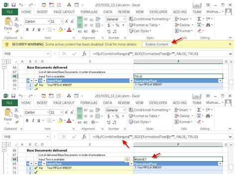 Vba User Defined Formula Not Updating After Opening Excel 2013 And