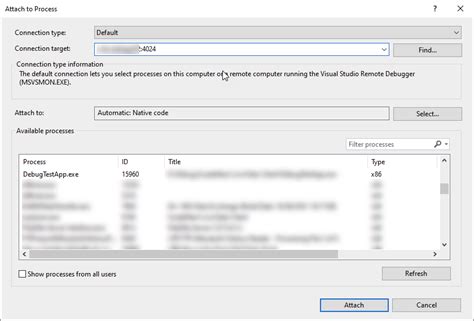 C Remote Debugging Using Visual Studio 2019 Connected To Win2016