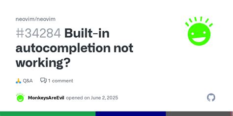 Built In Autocompletion Not Working · Neovim Neovim · Discussion