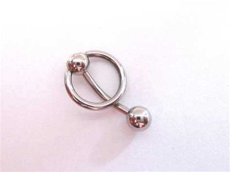 Clear Gem Small Hoop Dangle Barbell Bar Vch Clit Clitoral Hood Ring 14