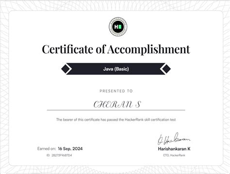 Cheran S On Linkedin Java Bitsathy Bit Javadeveloper Hackerrank