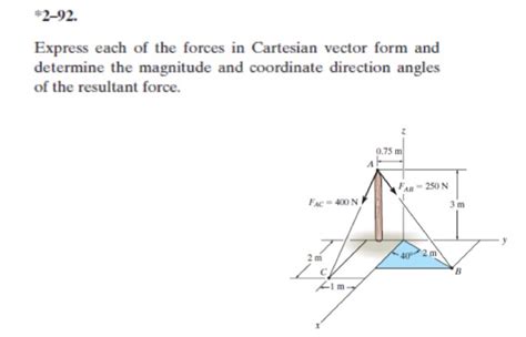 solved express each of the forces in cartesian vector form