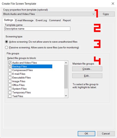 Configure File Screens For File Server Resource Manager Fsrm