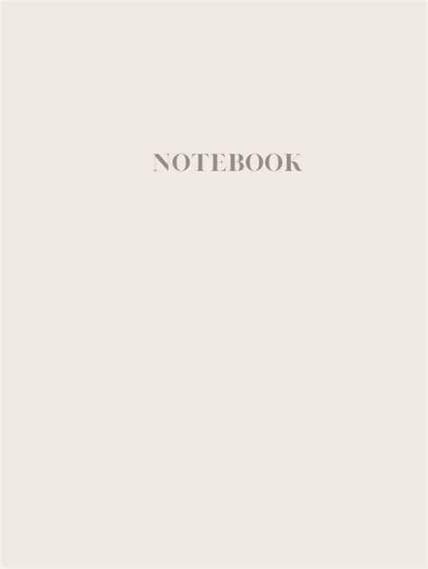 Cream Notebook Minimalist Aesthetic Vanilla Simple Journal 85 X