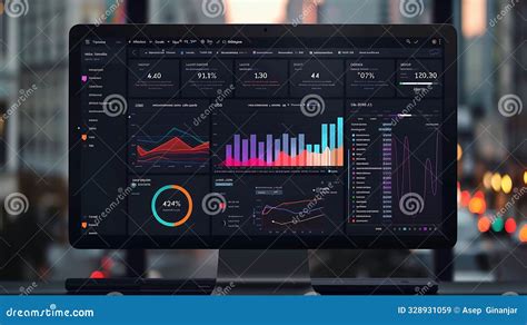 A Screen Displaying The Analytics Stock Illustration Illustration Of Marketing Overview