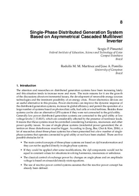 pdf single phase distributed generation system based on asymmetrical
