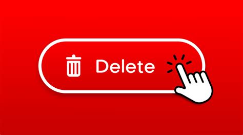 Hand Mouse Cursor Click Red Erase Wipe Delete Button Or Sign For Website Mobile App UI