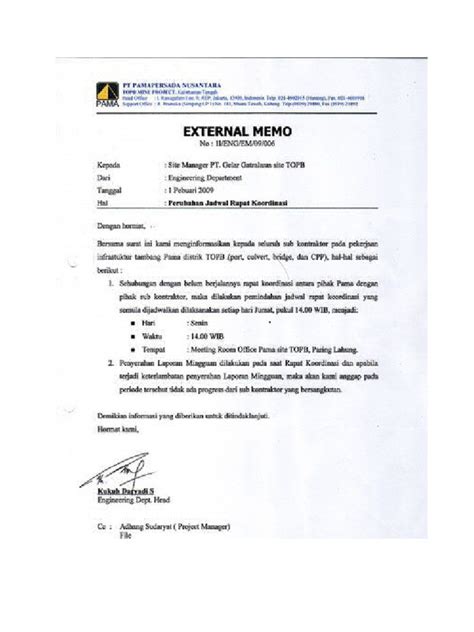 Contoh External Memo Pdf