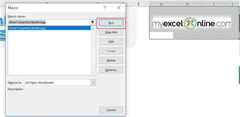 Insert A Linked Image Using Macros Myexcelonline