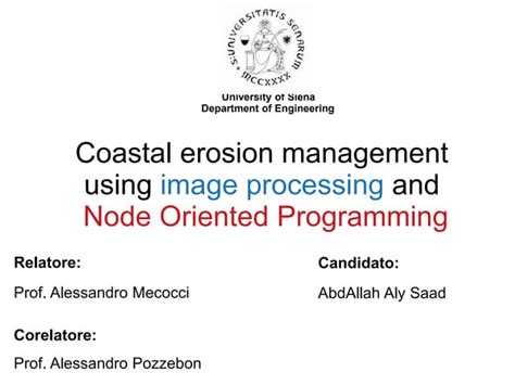 coastal erosion management using image processing and node oriented