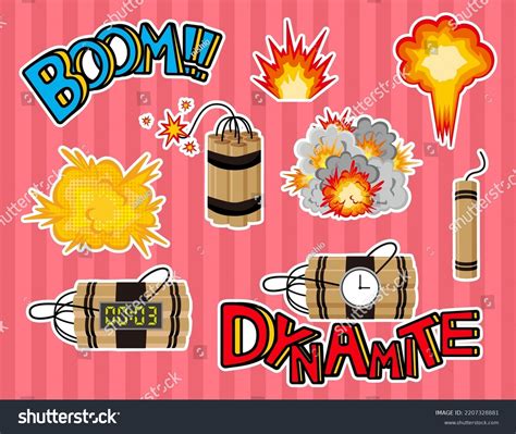 Exploding Dynamite Icon Set Dynamite Vector Stock Vector Royalty Free