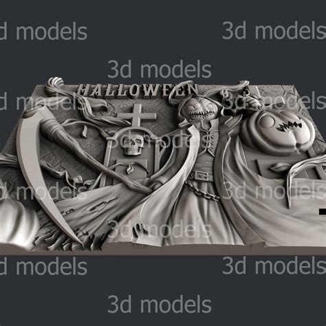 3d stl models for cnc router or 3dprinter halloween p278