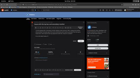 Issue With The Top Bar And Secondary Monitor Rfedora