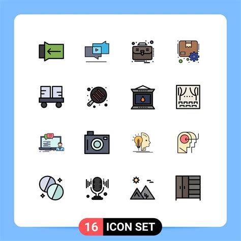 Set Of 16 Modern Ui Icons Symbols Signs For Forklift Caterpillar