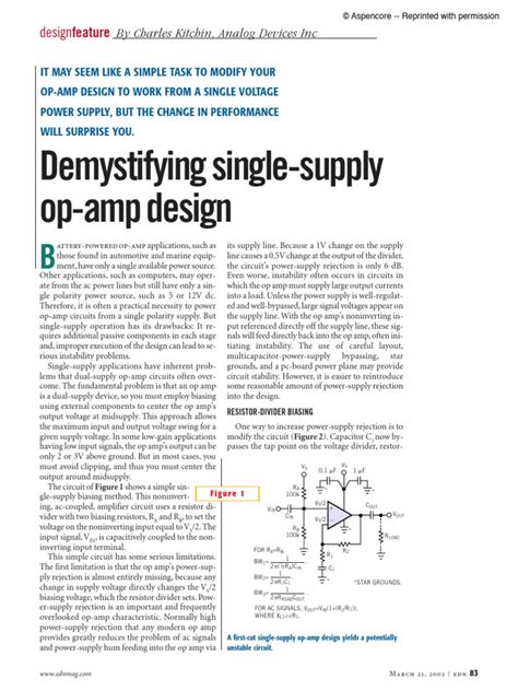 Pyreos Article Demystifying Single Op Amp Design Pdf Amplifier