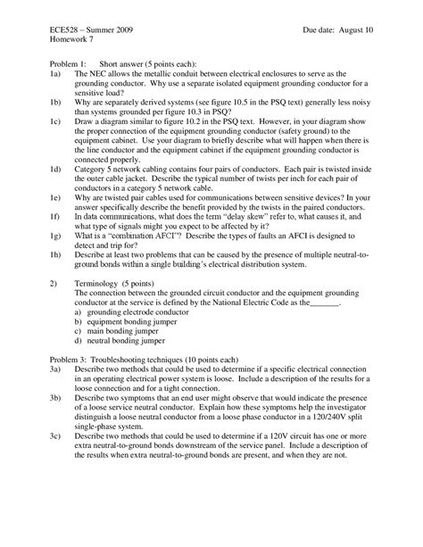 Homework 7 Problems Understanding Power Quality Ece 528 Docsity