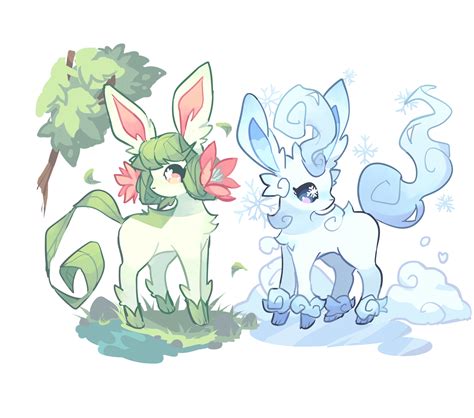 Glaceon And Leafeon Pokemon Drawn By Charamells Danbooru Glaceon And Leafeon Pokemon Drawn By Charamells Danbooru