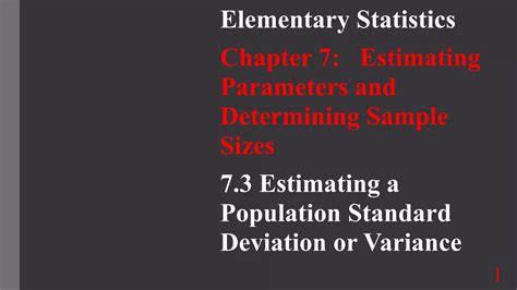 Estimating A Population Standard Deviation Or Variance PPTX Physics