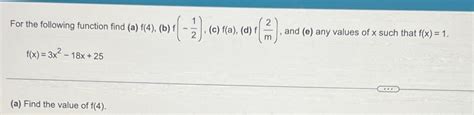 Solved For The Following Function Find