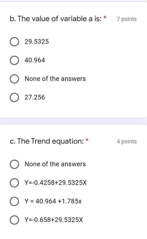 Solved Use The Trend Projection Method To Answer The