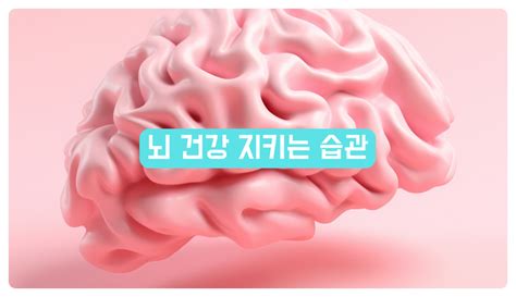 노화를 늦추는 뇌 건강 지키는 생활습관 네이버 블로그