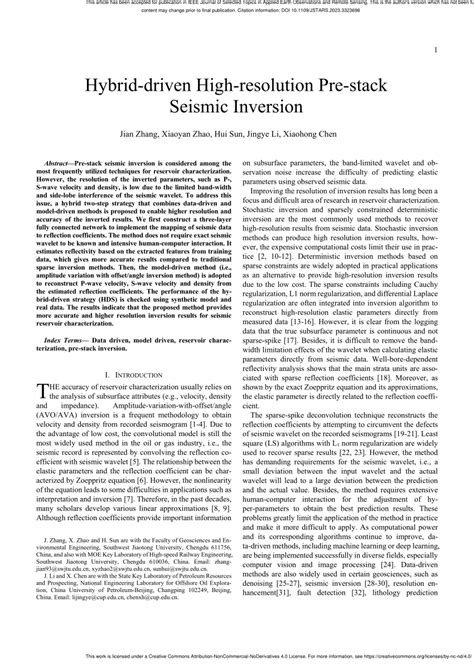Pdf Hybrid Driven High Resolution Prestack Seismic Inversion
